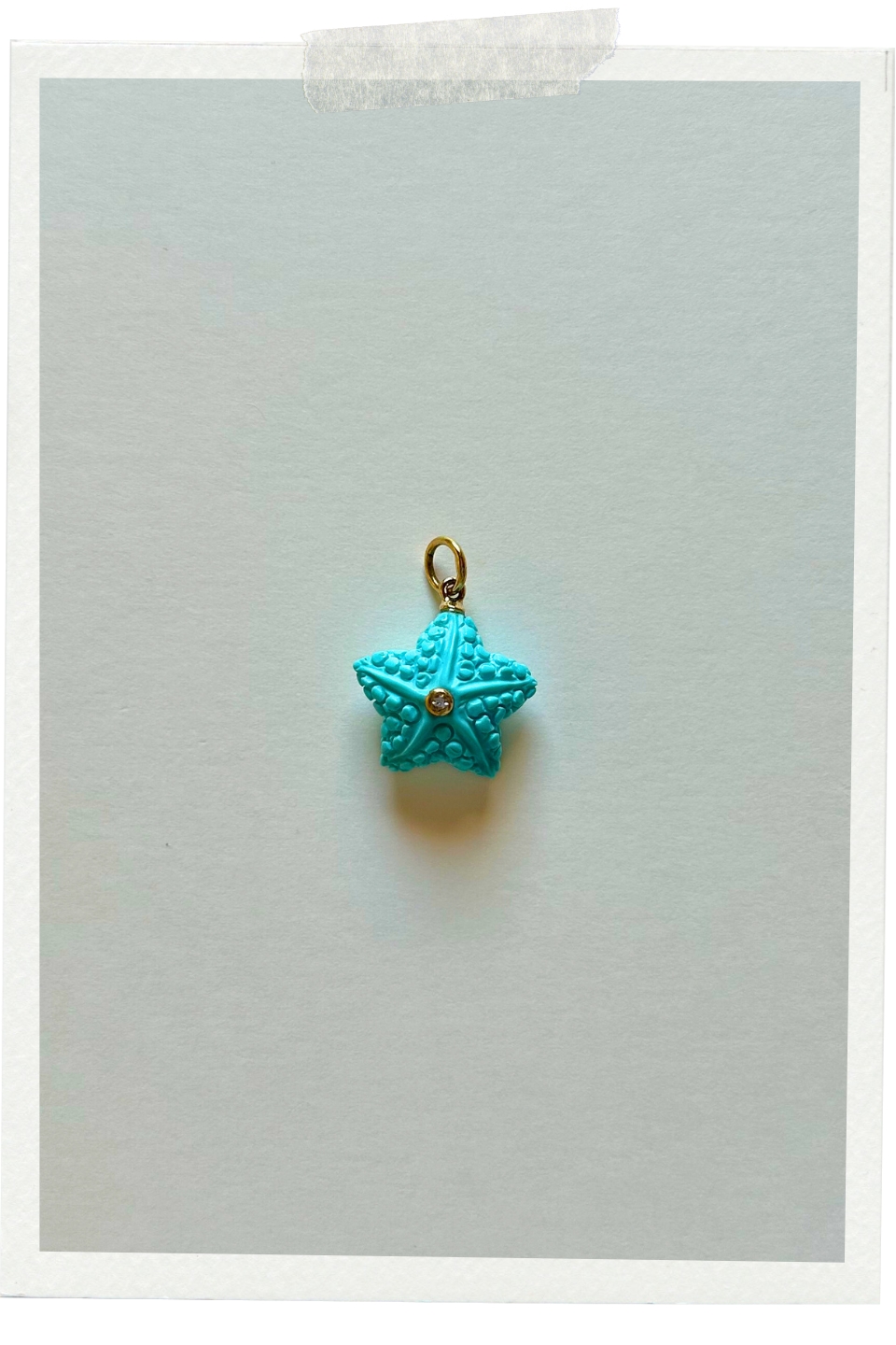 Estrella turquesa con brillante - JIRULA